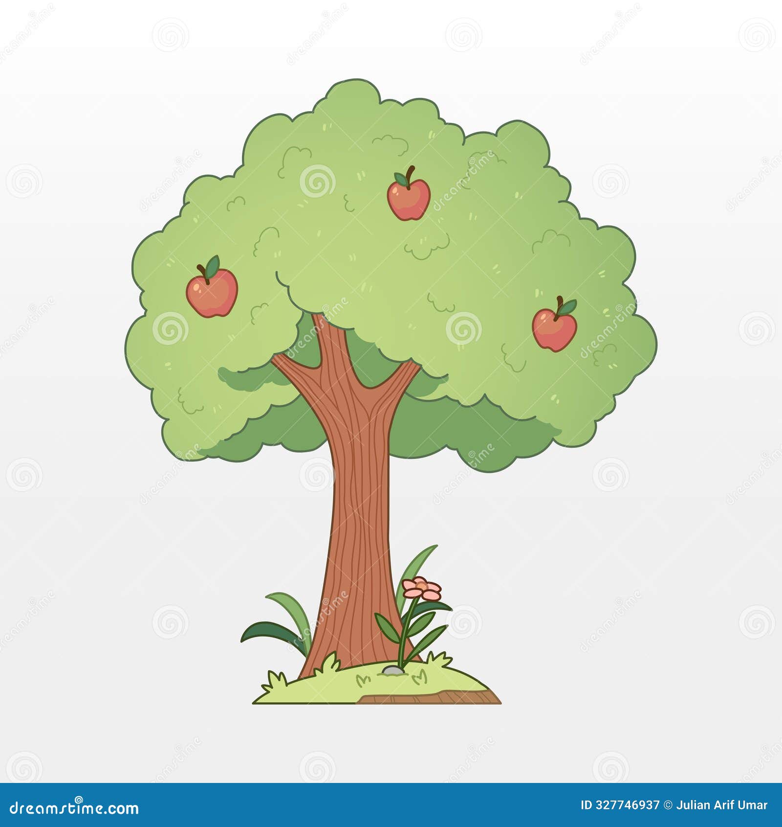 Apple Tree Cute Child Illustration Style Stock Illustration ...