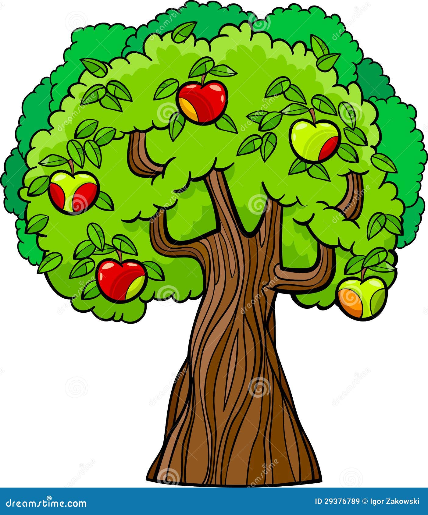 Apple Tree Cartoon Illustration Stock Vector - Illustration of cartoon ...