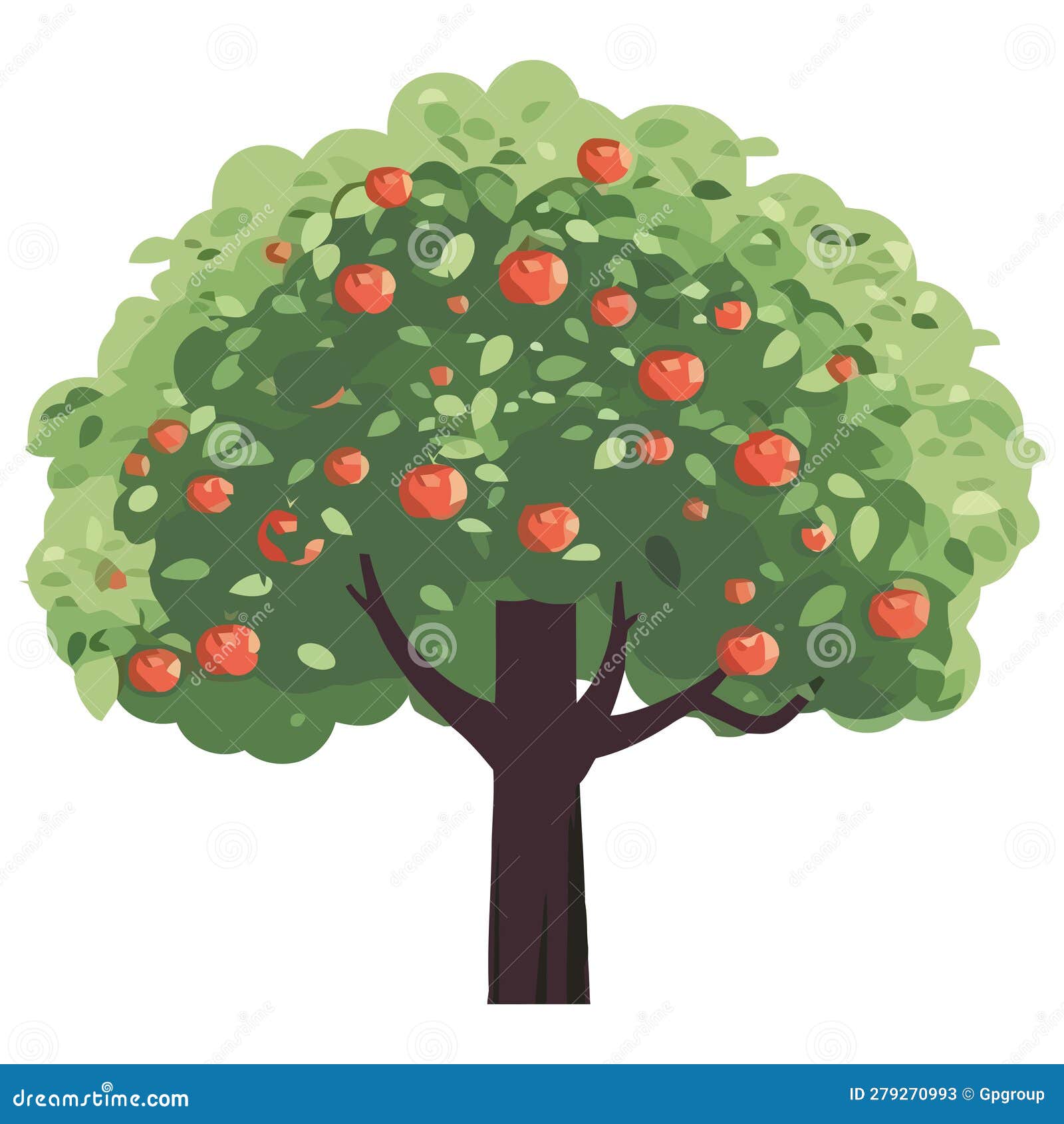 Apple tree design stock vector. Illustration of summer - 279270993