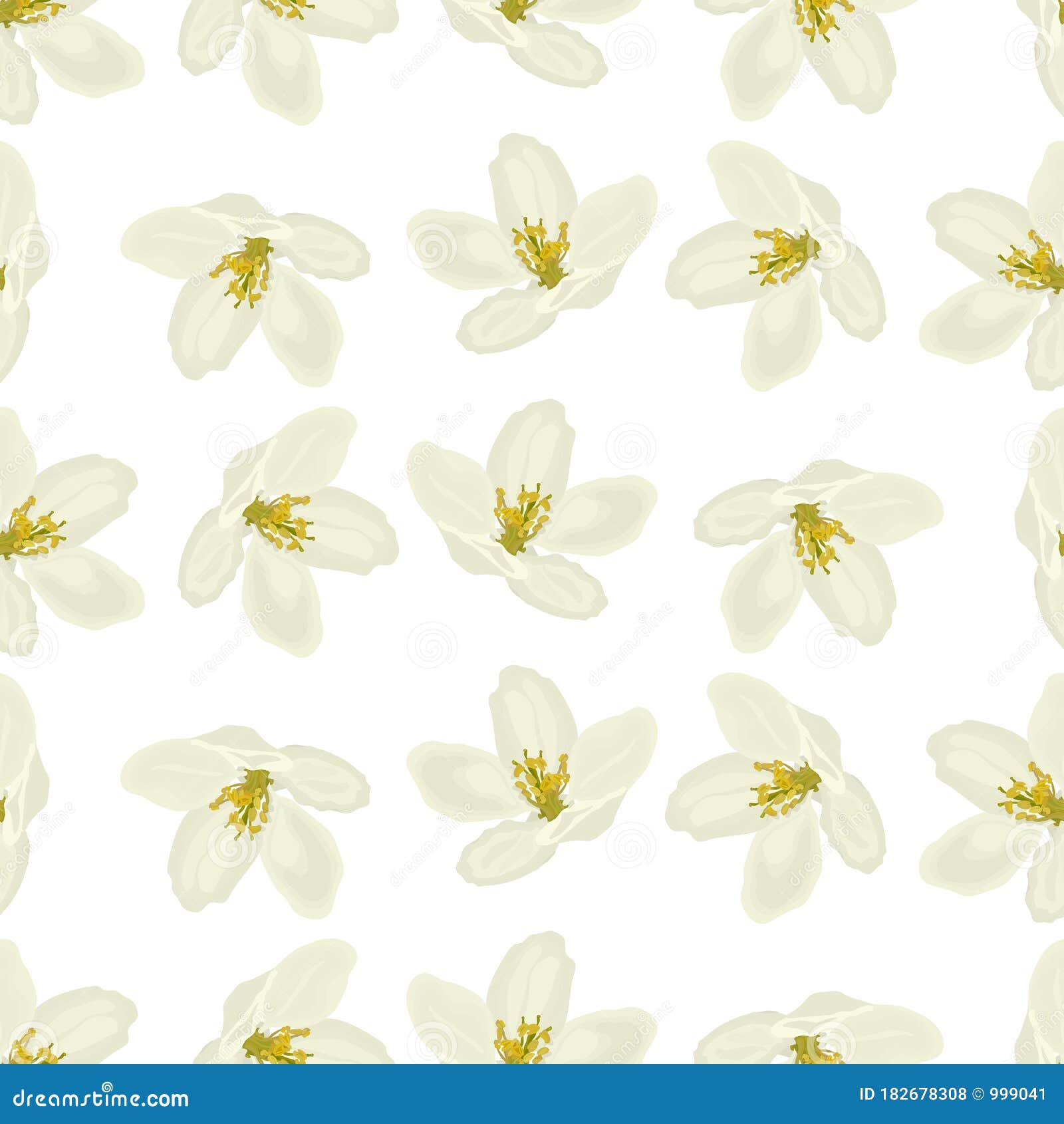 Apple Tree Flowers Seamless Pattern. EPS10 Vector Illustration. Stock ...