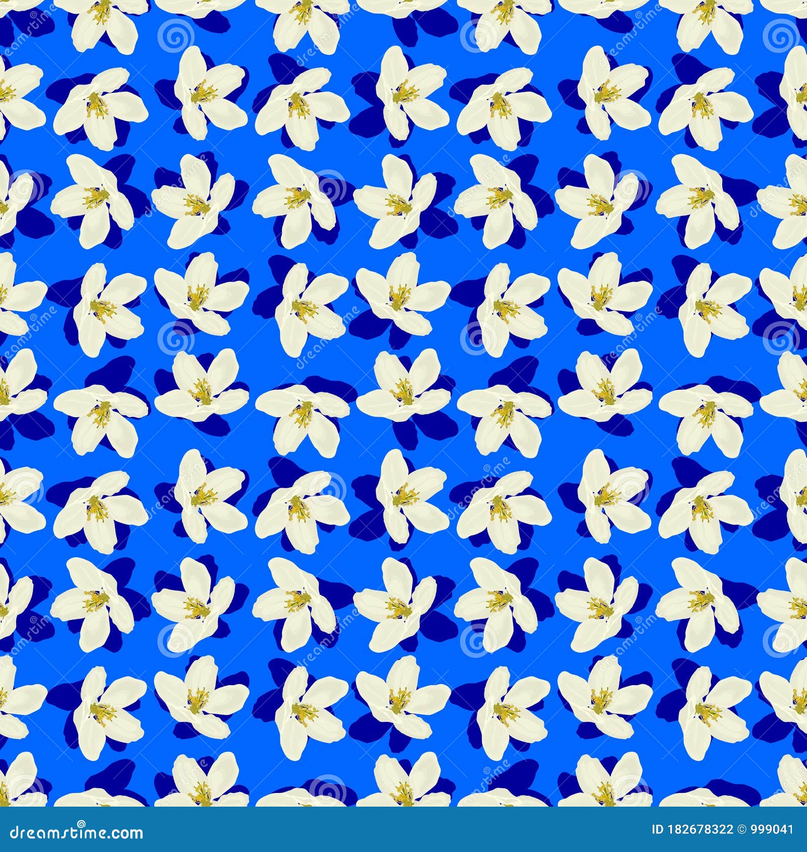 Apple Tree Flowers Seamless Pattern. EPS10 Vector Illustration. Stock ...