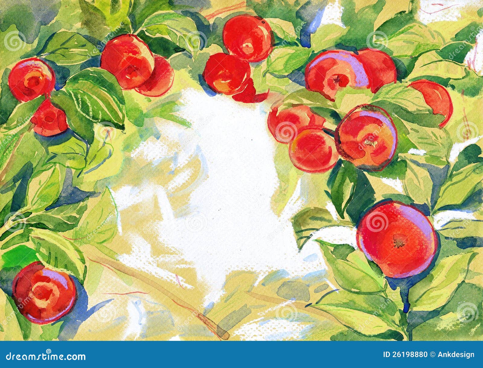 Apple tree frame stock illustration. Illustration of hanging - 26198880