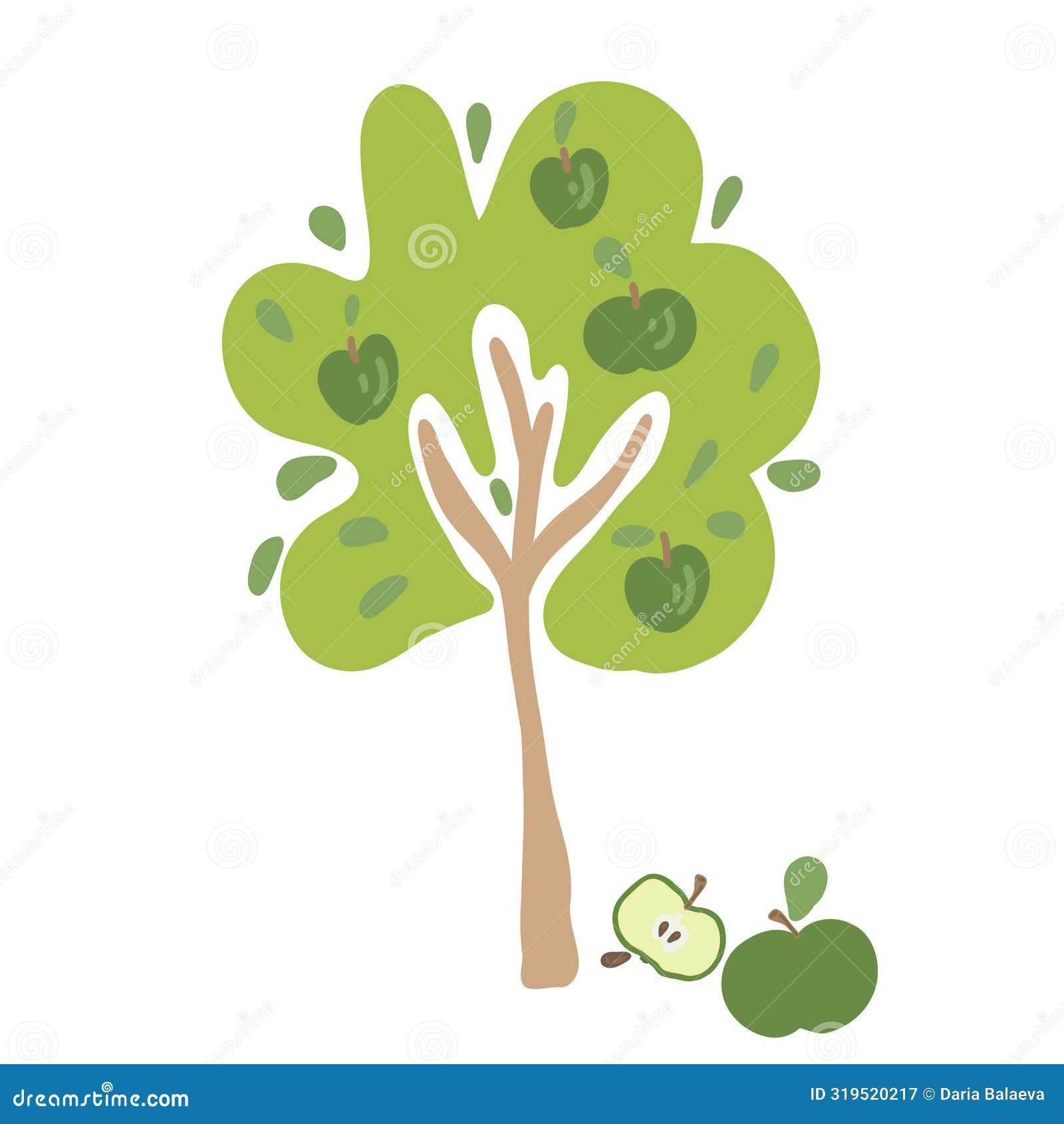 Apple Tree Grow Your Own Flat Design Set with Apple Stock Vector ...