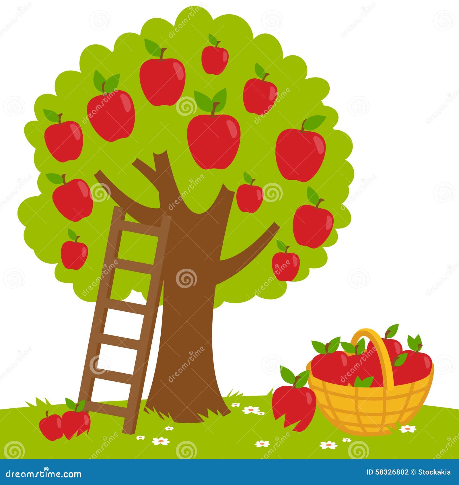 Apple Tree Vector Illustration | CartoonDealer.com #52674550