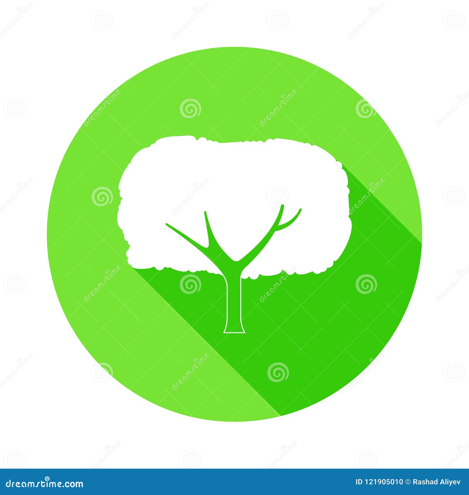 Apple Tree Icon in Flat Long Shadow Style Stock Illustration ...