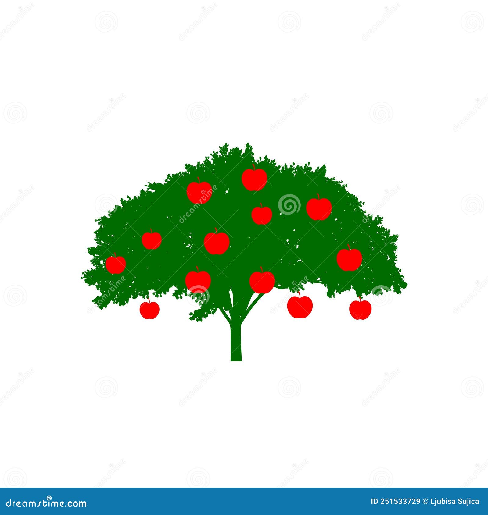 Apple Tree Icon Isolated on White Background Stock Vector ...