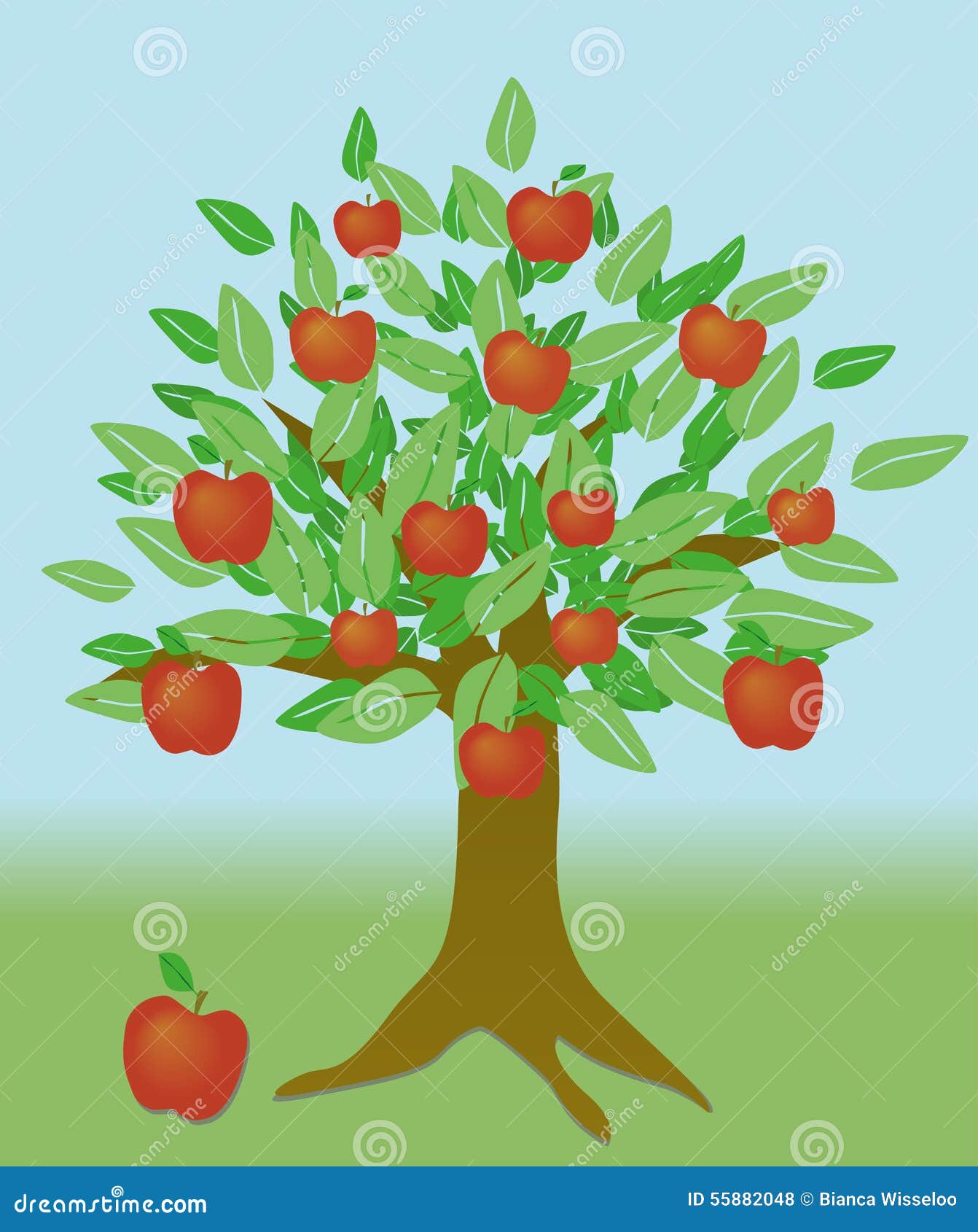 Apple tree stock vector. Illustration of beauty, environment - 55882048