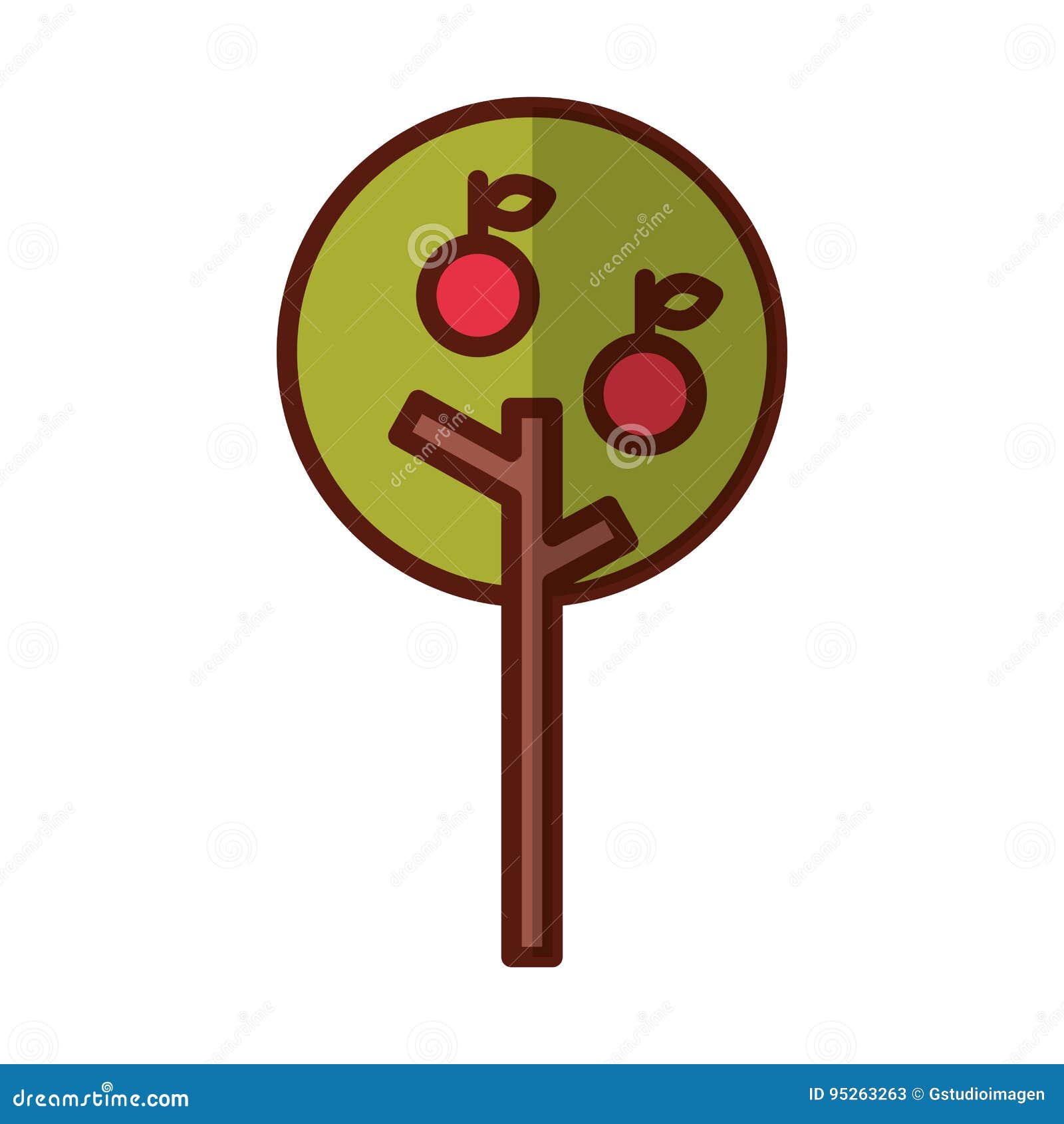Apple tree isolated icon stock vector. Illustration of environmental ...