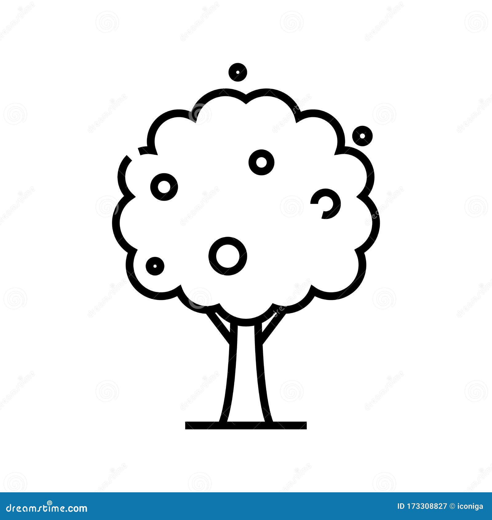 Apple Tree Line Icon, Concept Sign, Outline Vector Illustration, Linear ...