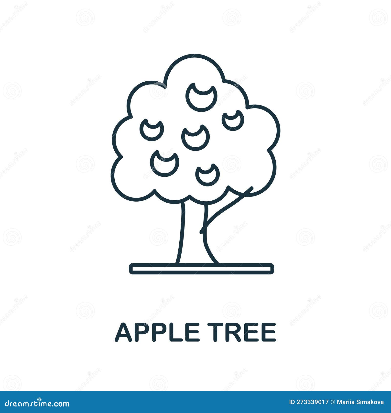 Apple Tree Line Icon. Monochrome Simple Apple Tree Outline Icon for ...