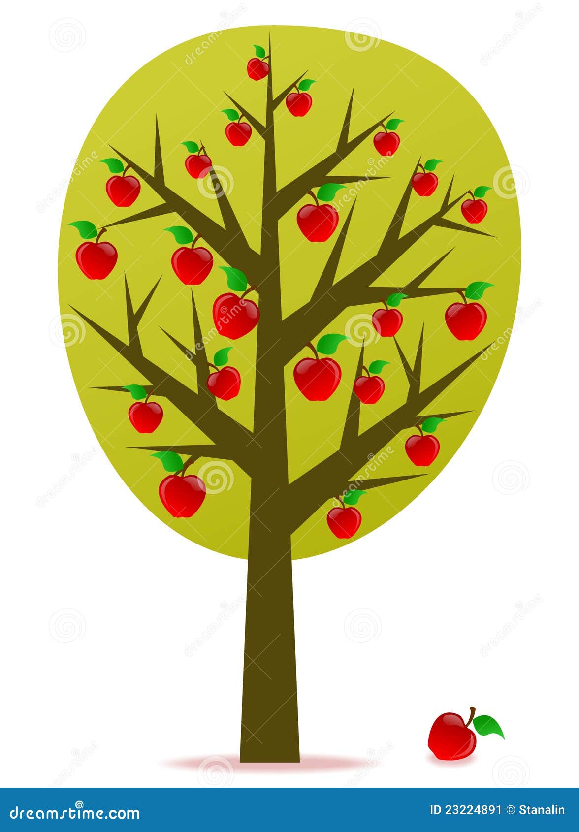 Apple tree vector stock vector. Illustration of nature - 23224891