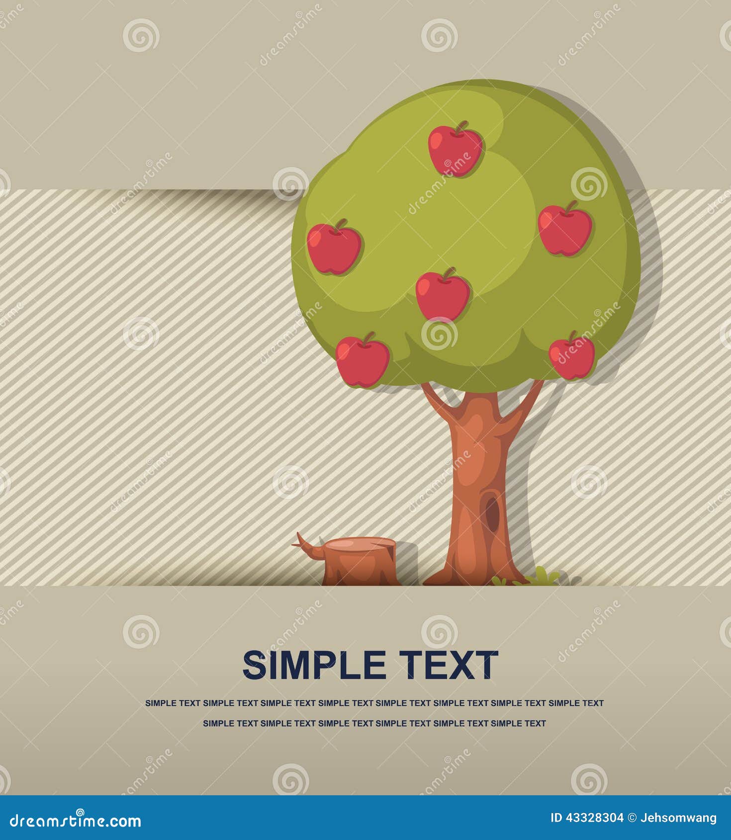 Apple tree vector stock vector. Illustration of natural - 43328304