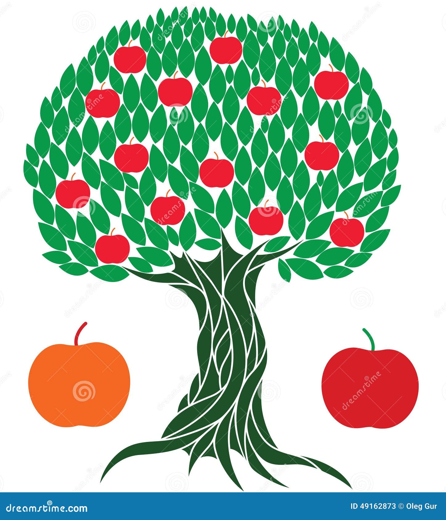 Apple Tree stock vector. Illustration of advantage, vitamins - 49162873