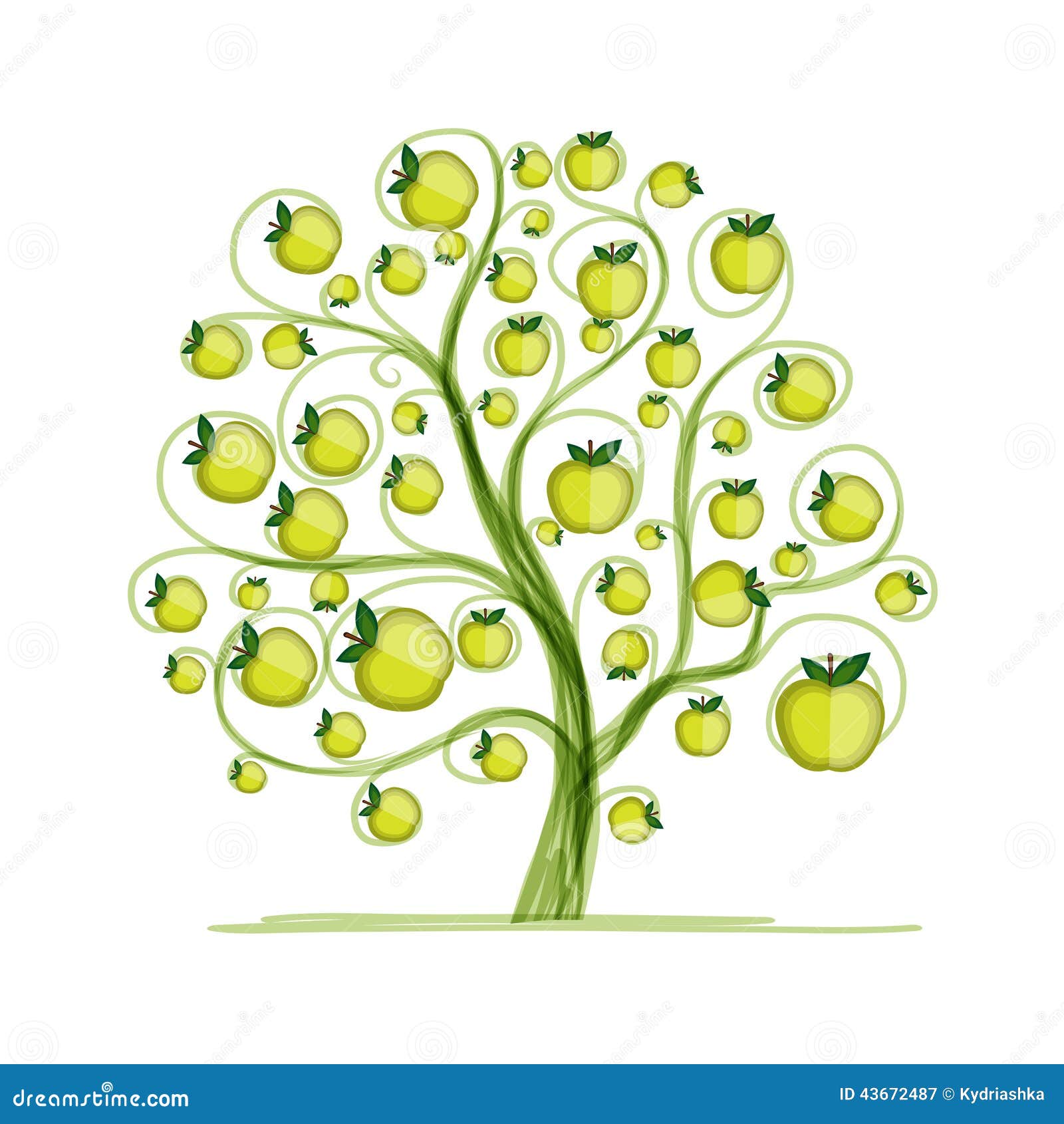Apple tree for your design stock vector. Illustration of branch - 43672487