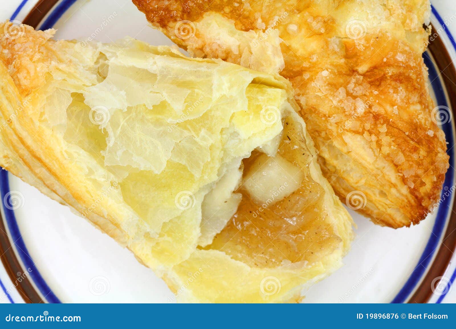 Apple Turnover Portion on Plate Stock Photo - Image of apple, close ...