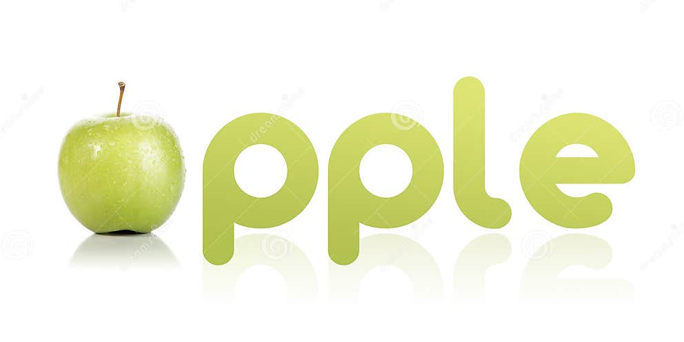 Apple - typography design stock photo. Image of font - 69620376