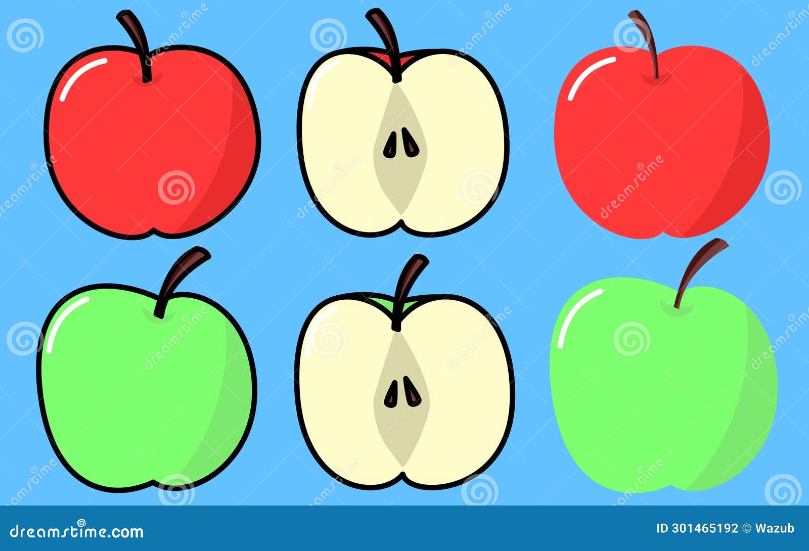Apple Vector Illustration Flat 2D Icon Stock Vector - Illustration of ...