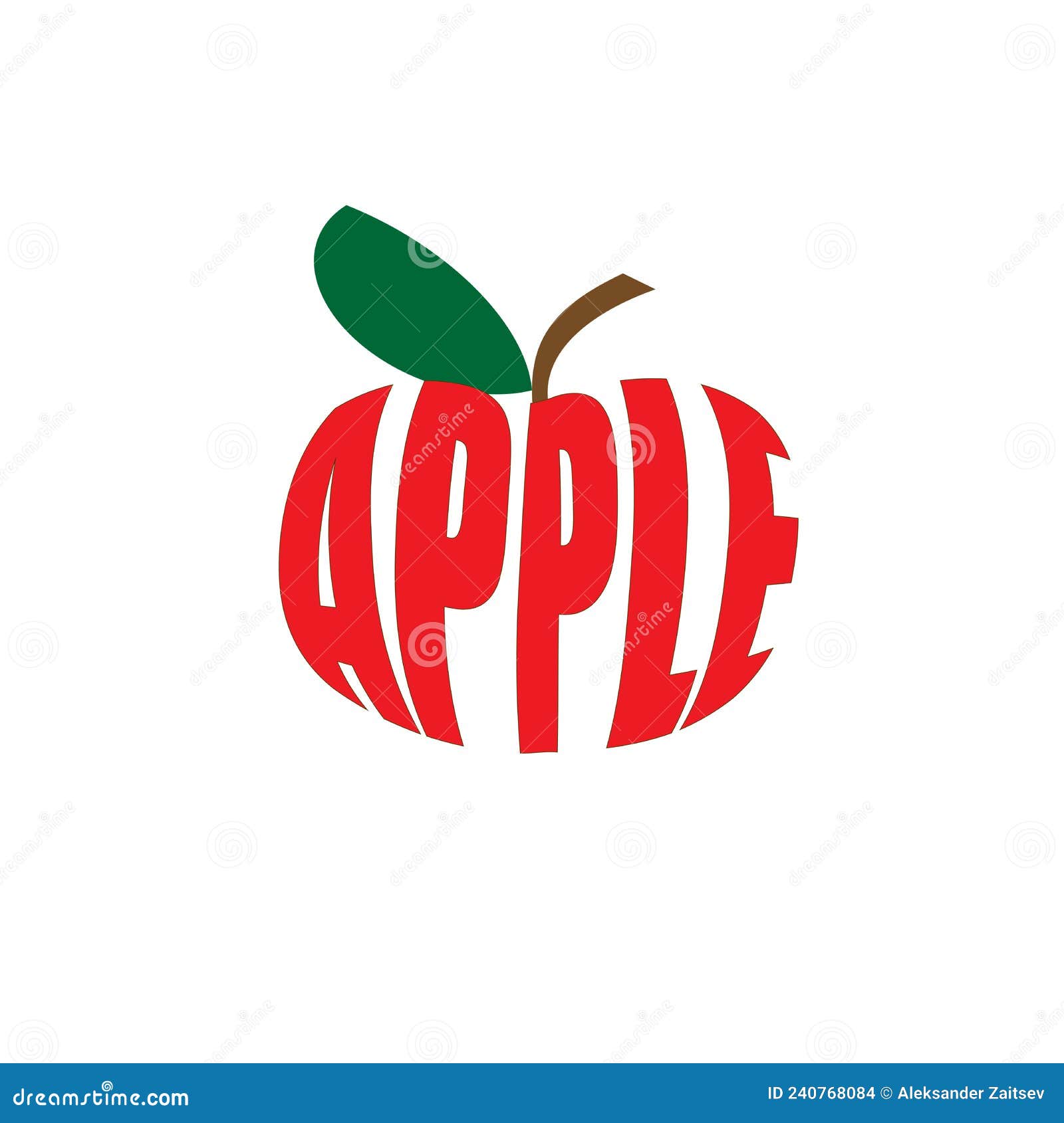 Apple Vector Illustration of Letters Inscribed in the Shape of an Apple ...