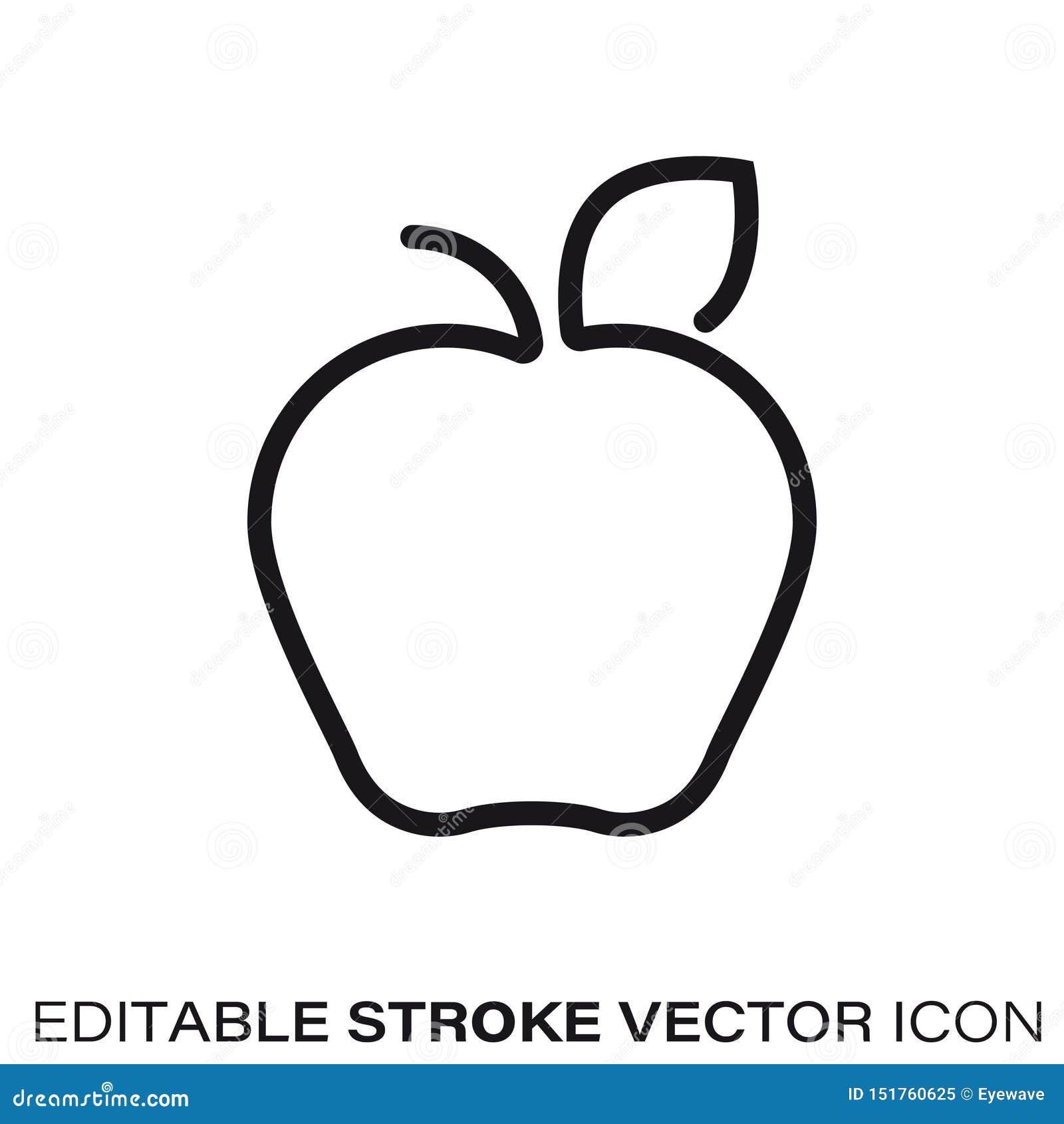 Apple vector line icon stock vector. Illustration of editable - 151760625