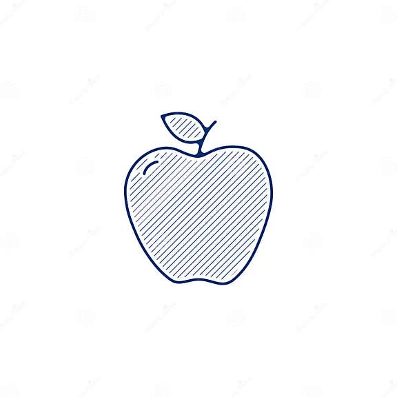 Apple Thin Line Icon. Apple Linear Outline Icon Stock Illustration ...