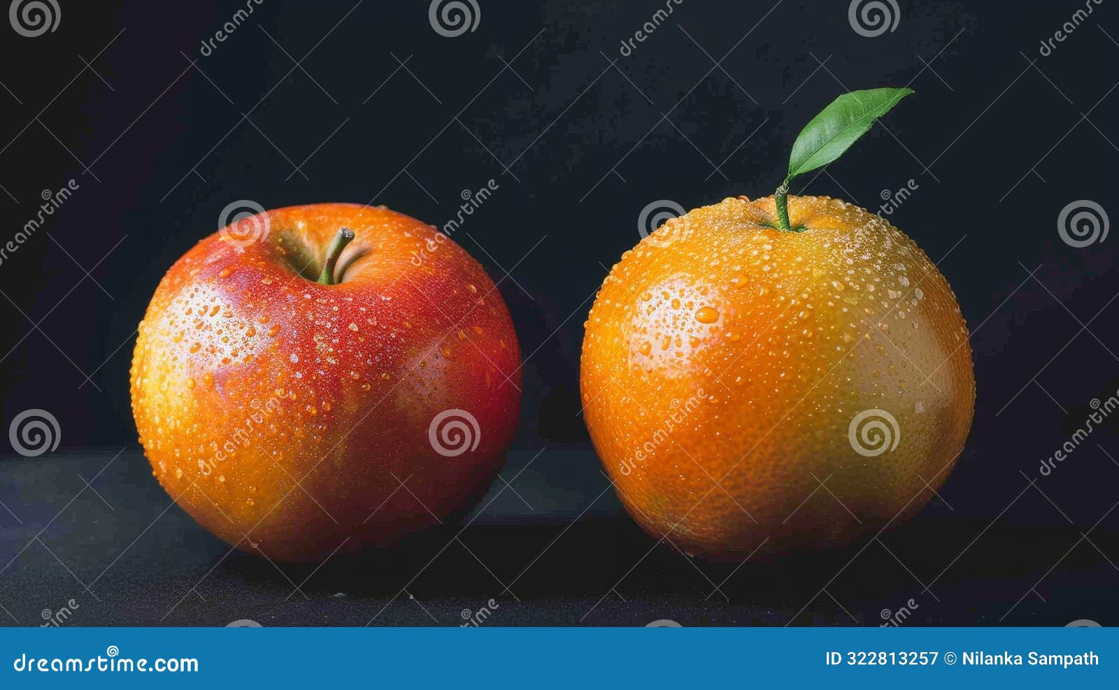Apple Vs Orange on a Grey Background. Apple Vs Orange Comparison Stock Illustration ...