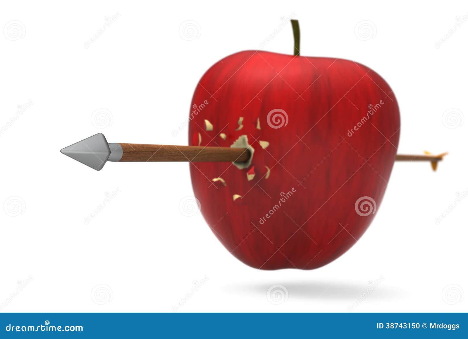 Apple was hit by arrow stock illustration. Illustration of impale ...