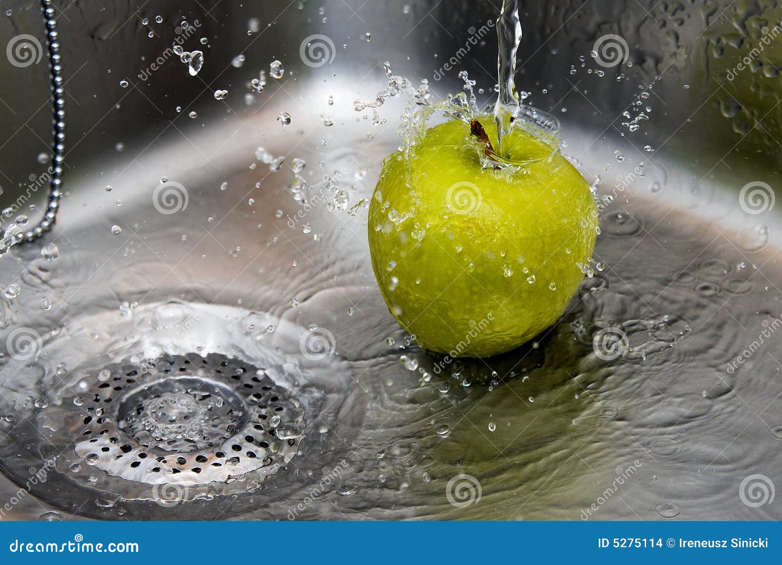 Apple wash stock photo. Image of wash, green, metal, clear - 5275114