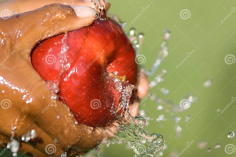 Apple Washing stock image. Image of happy, droplets, freshness - 9158615