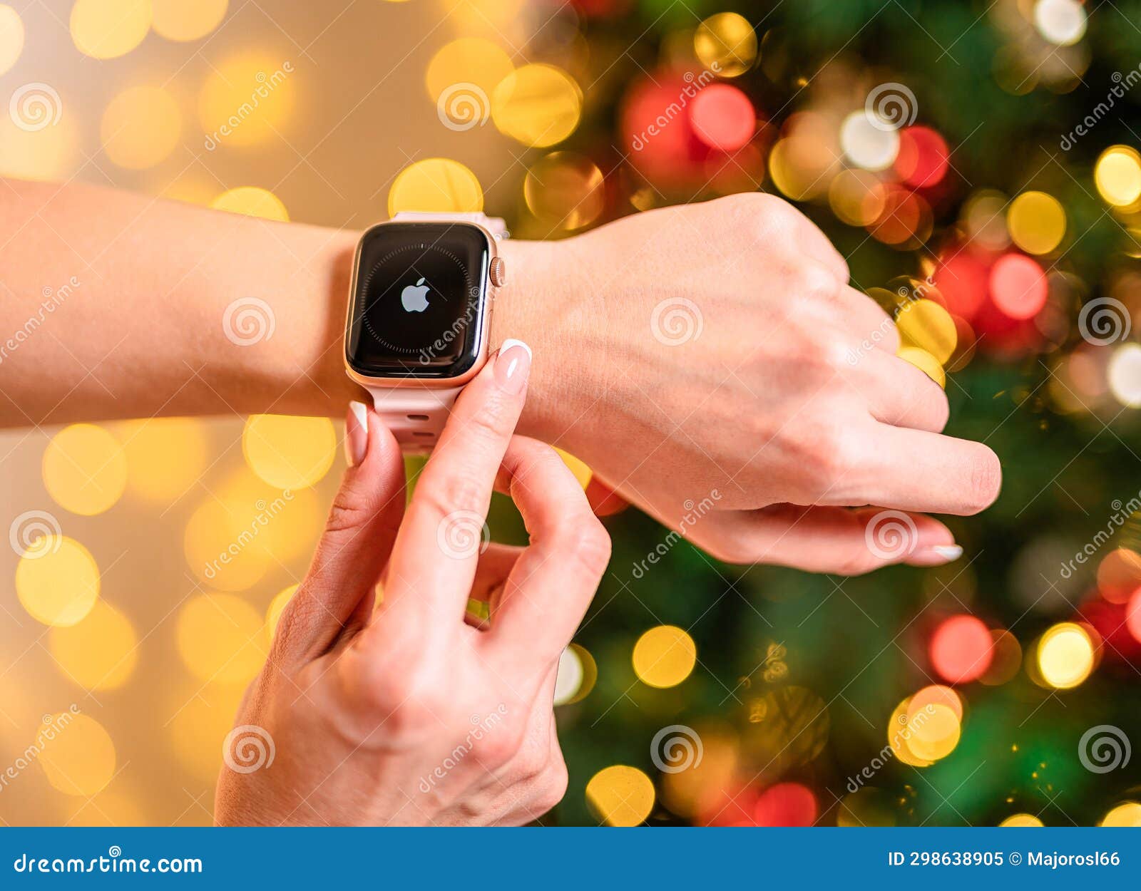 Apple Watch on the Wrist of a Woman Editorial Image - Image of logo ...