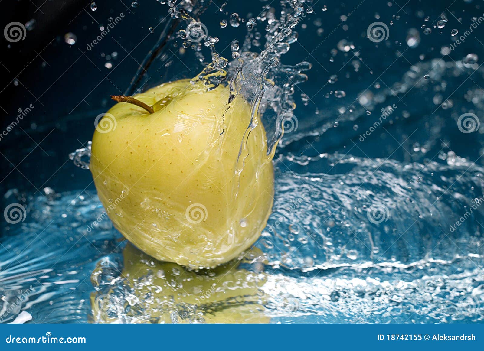 Apple in water stock image. Image of sour, apple, yellow - 18742155
