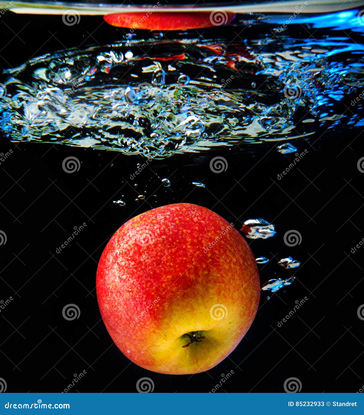 Apple in water stock image. Image of healthy, fruit, refreshing - 85232933