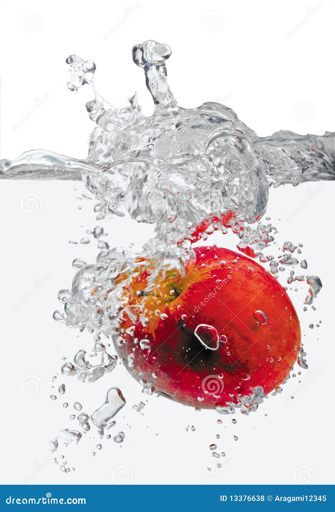 Apple in water splash stock photo. Image of healthy, liquid - 13376638