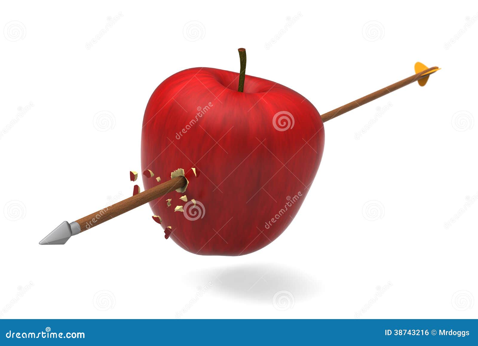 Apple Werd Geraakt Door Pijl Stock Illustratie - Illustration of ...