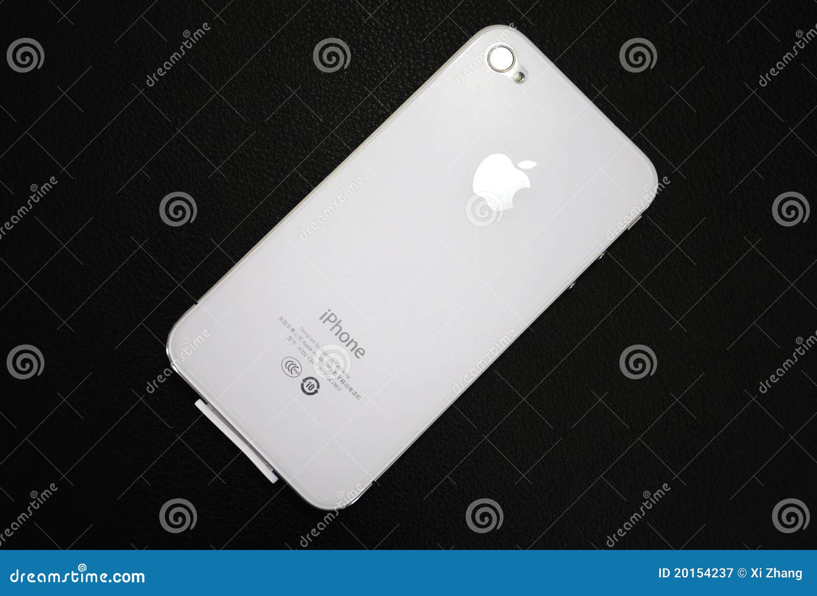 Apple White Iphone Over Black Background Editorial Photography - Image ...