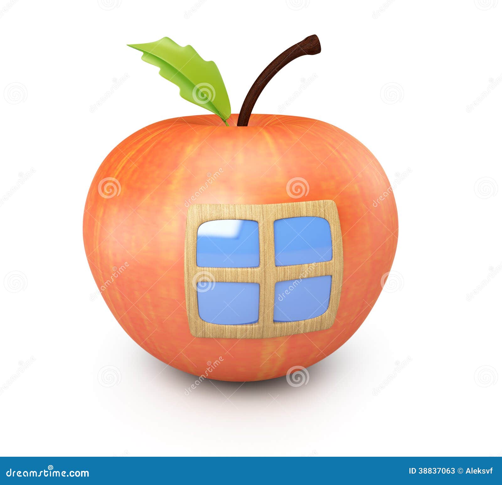 Apple with window stock illustration. Illustration of window - 38837063