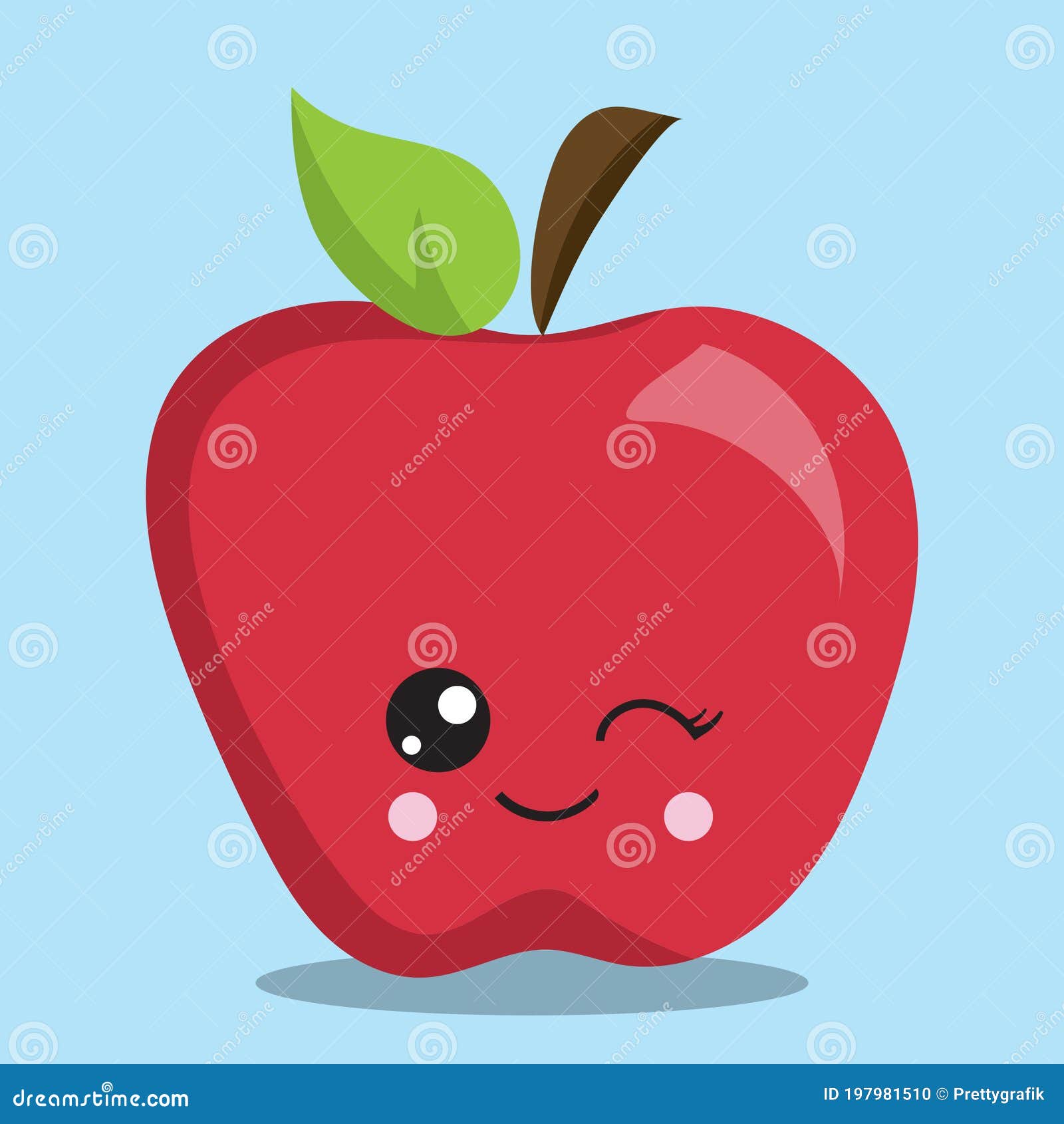 APPLE WINK 08 stock vector. Illustration of wink, cartoon - 197981510