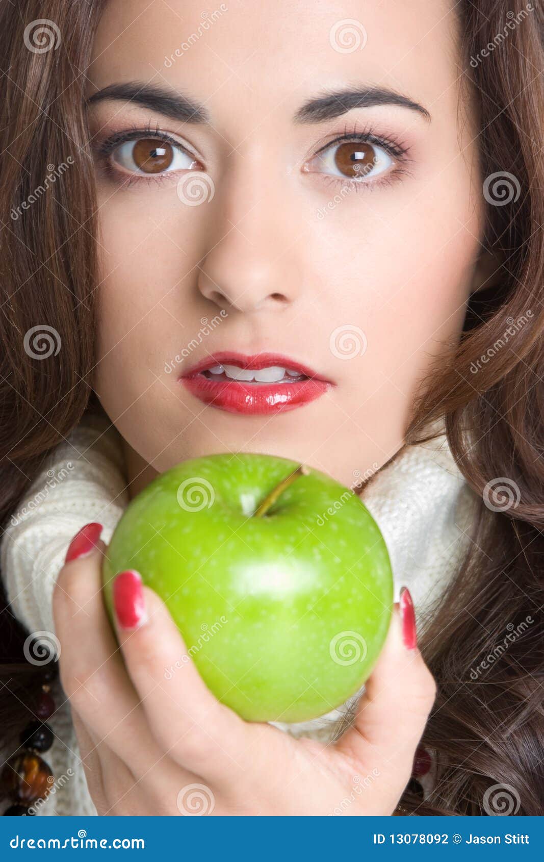 Apple Woman stock photo. Image of holding, healthy, beautiful - 13078092