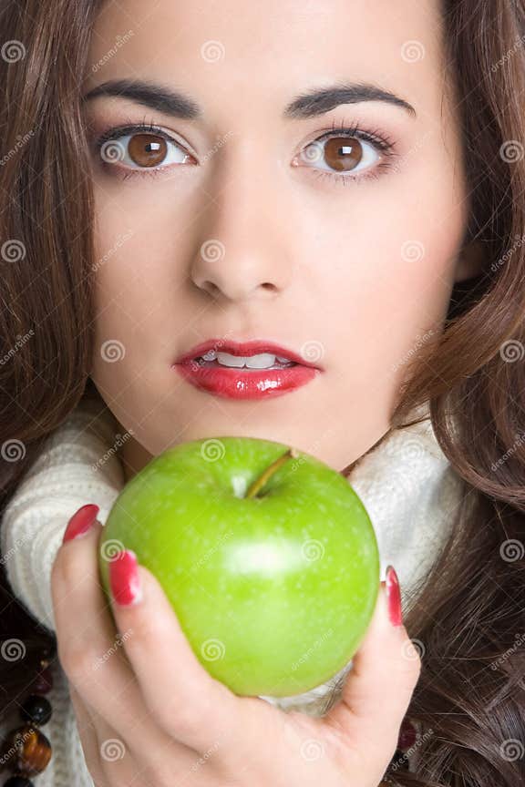 Apple Woman stock photo. Image of holding, healthy, beautiful - 13078092