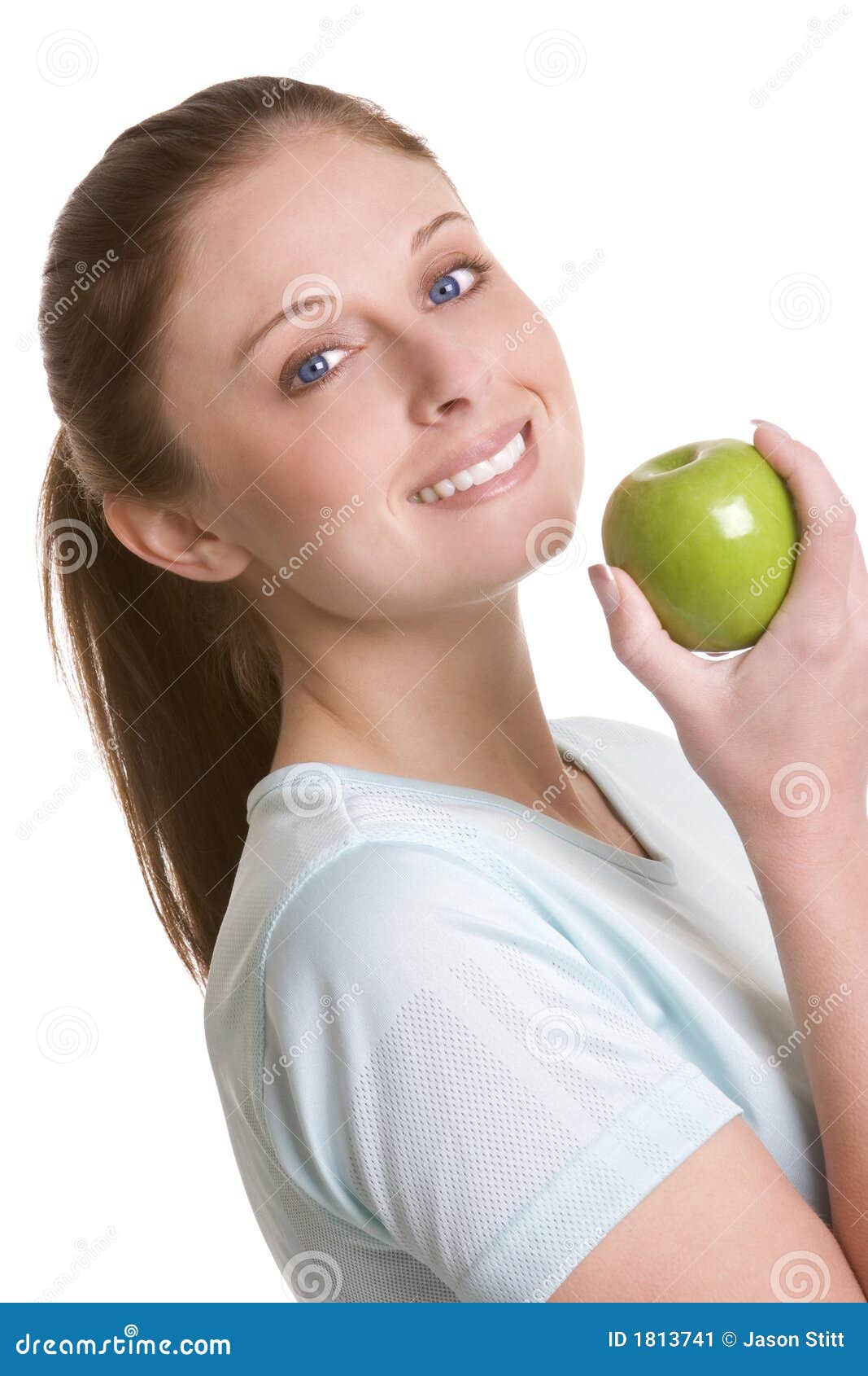 Apple Woman stock image. Image of healthy, diet, green - 1813741