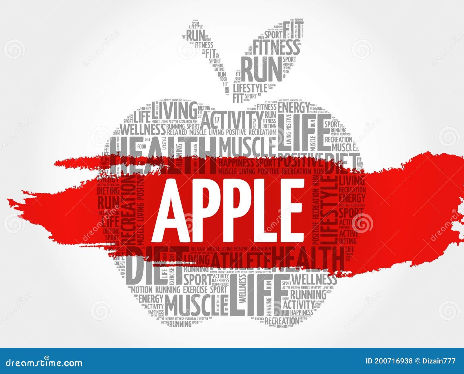 Apple word cloud stock illustration. Illustration of nature - 200716938
