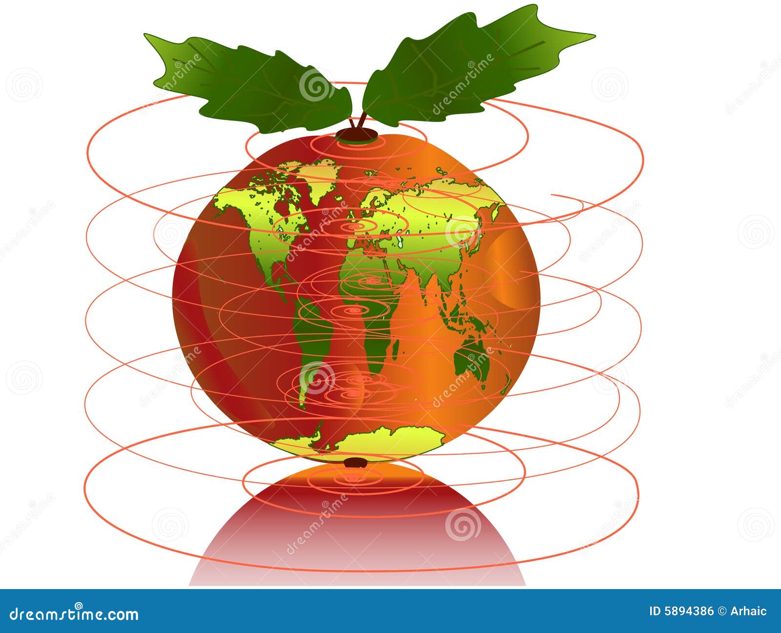 Apple World Map Vector Illustration | CartoonDealer.com #5894386