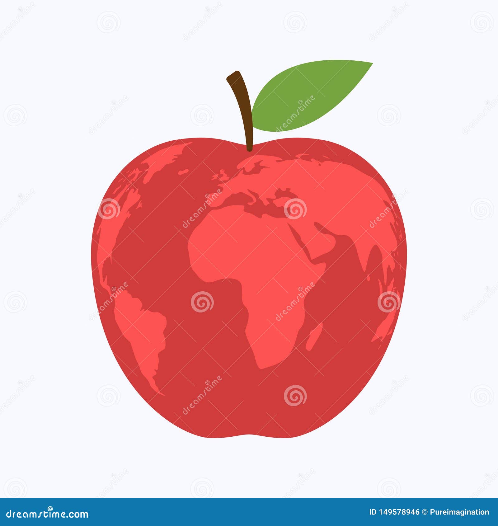 Apple World Map Vector Illustration | CartoonDealer.com #5894386