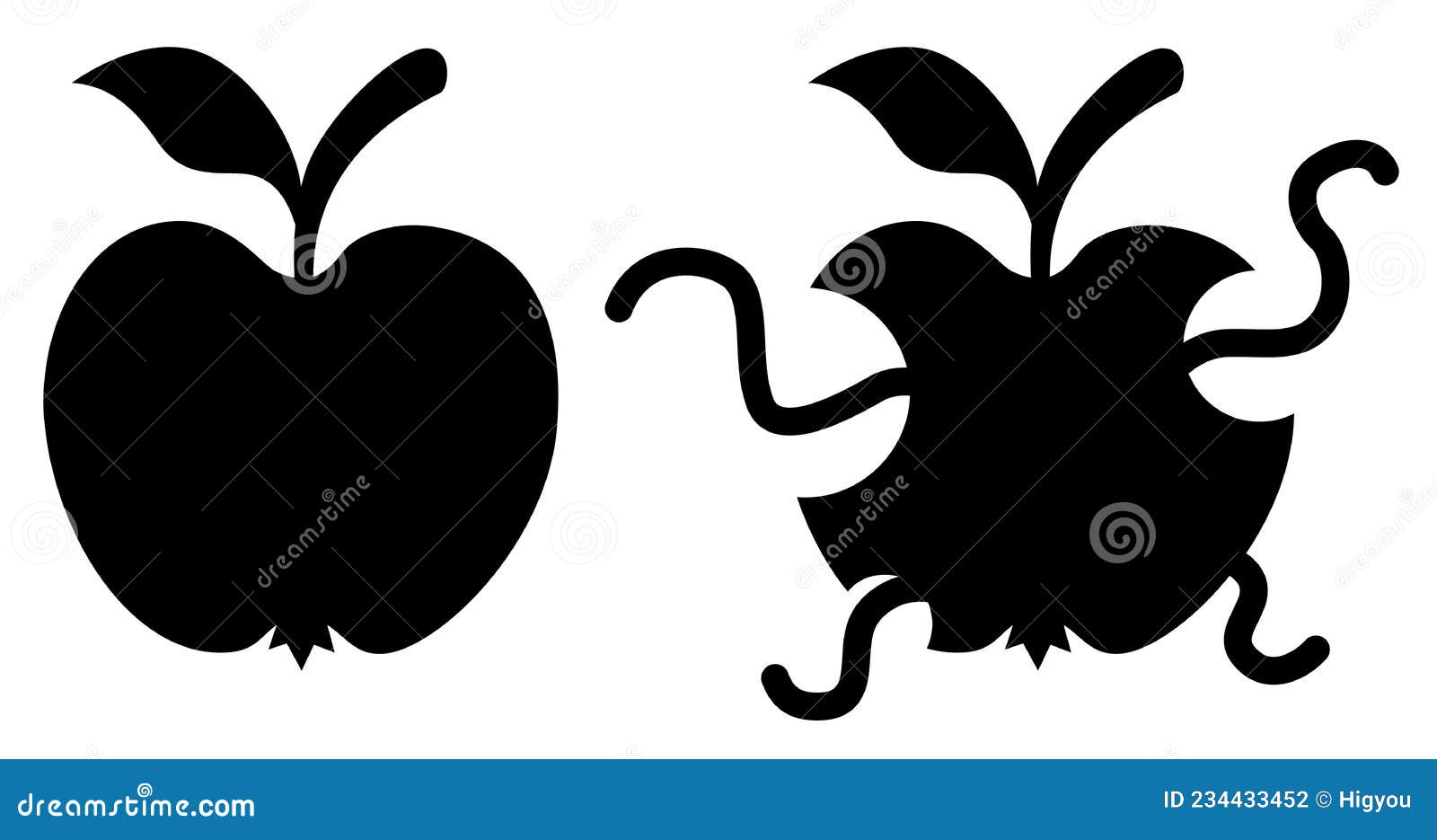 Apple Worms Stencil stock vector. Illustration of isolated - 234433452