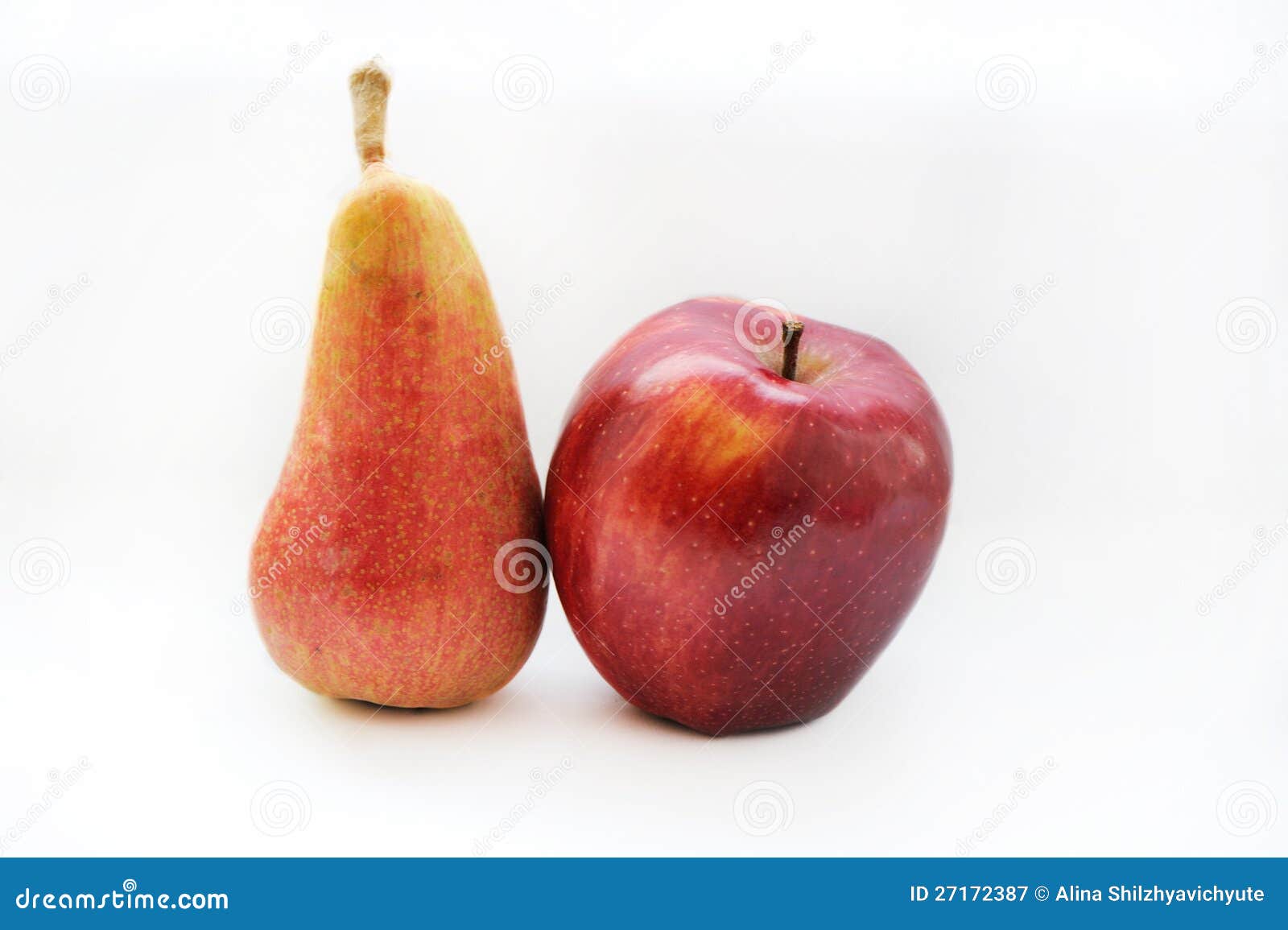 Apple Y Pera Aislados En Blanco Imagen de archivo - Imagen de dieta ...