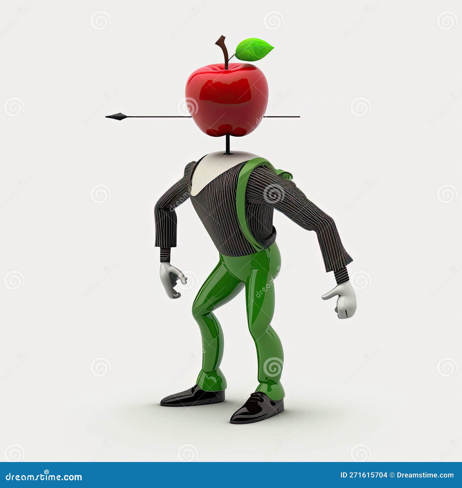 Applehead Man with an Arrow in the Apple Stock Illustration ...