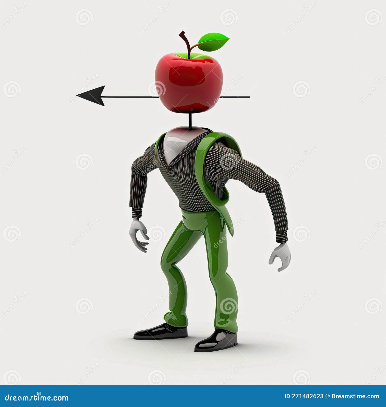 Applehead Man with an Arrow in the Apple Stock Illustration ...