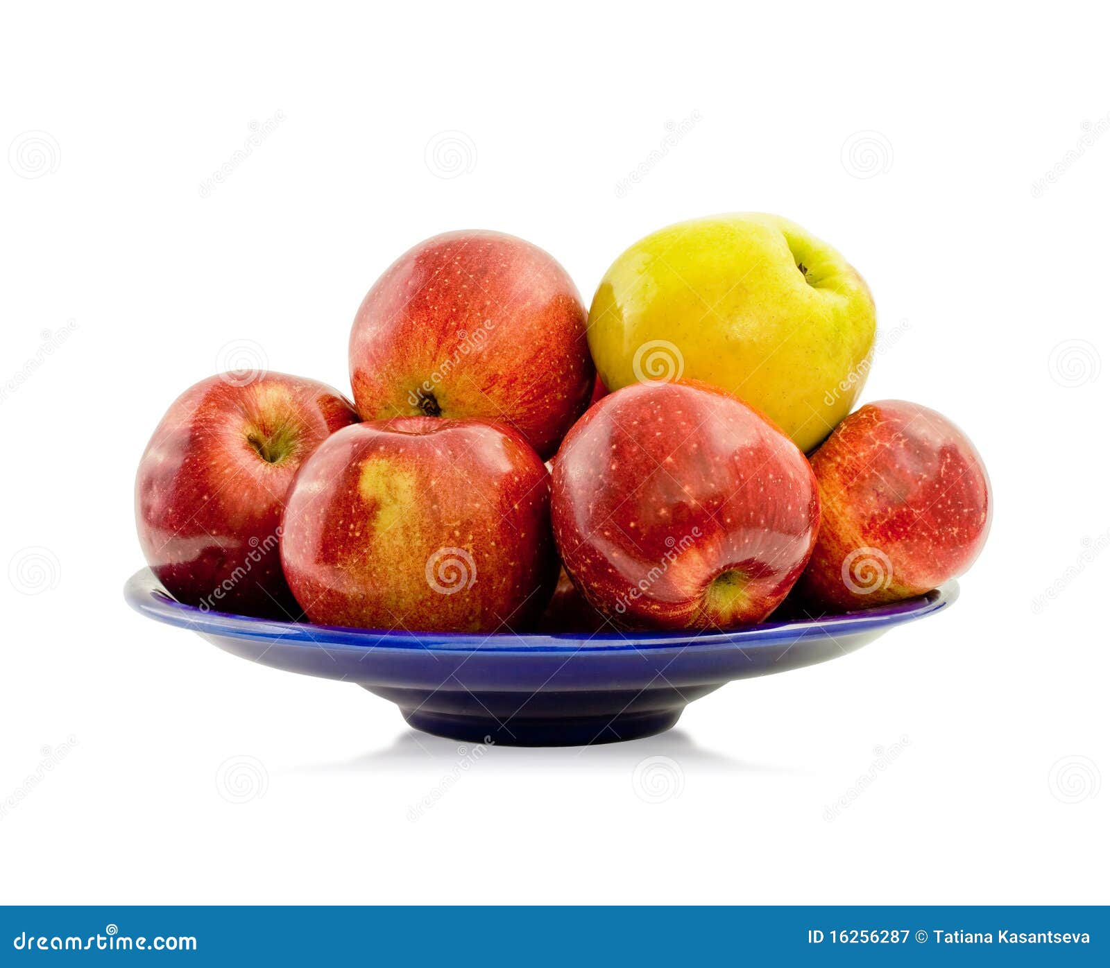 Apples on a blue platter stock image. Image of mellow - 16256287