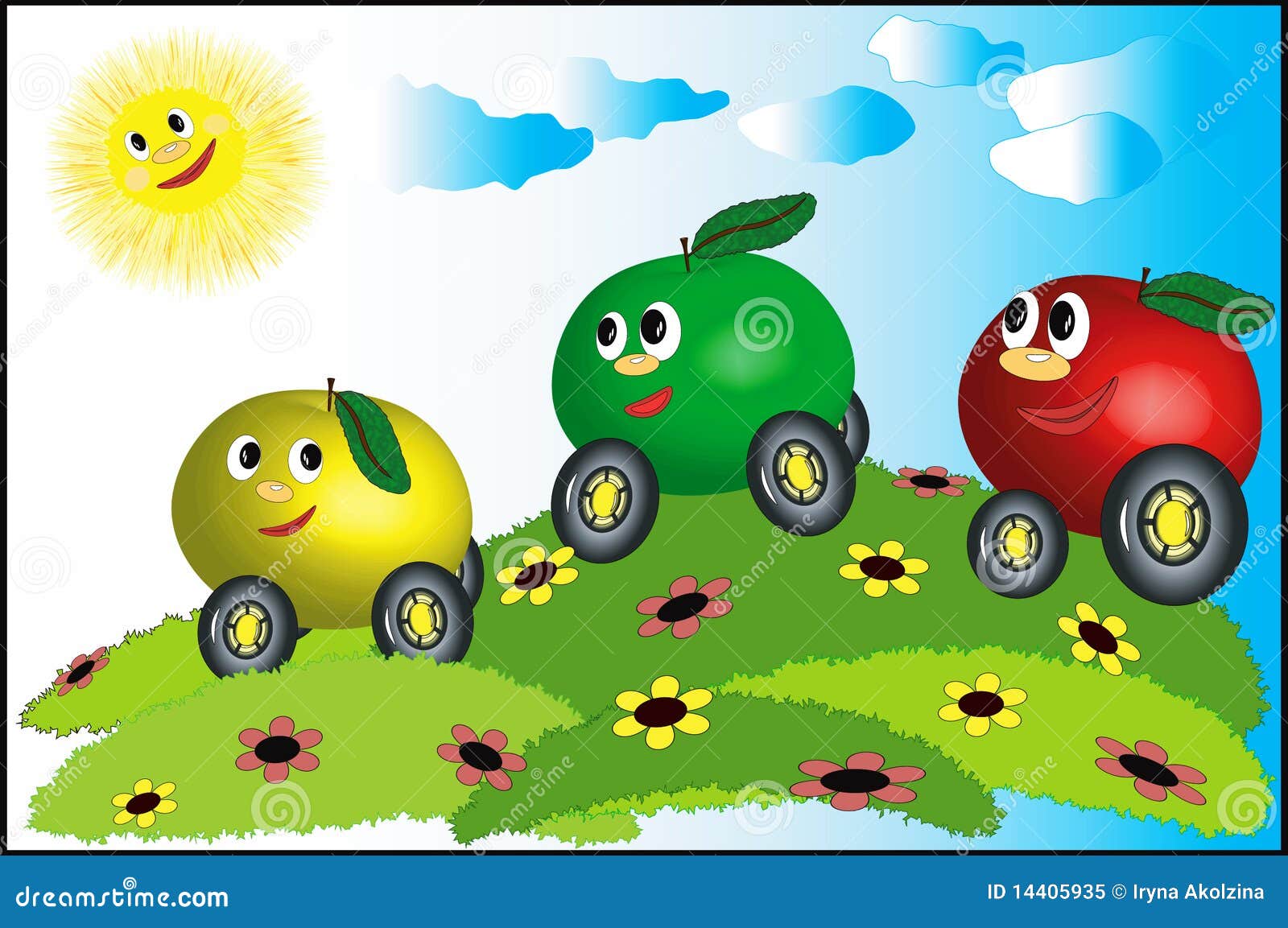Apples-cars stock vector. Illustration of health, automotive - 14405935