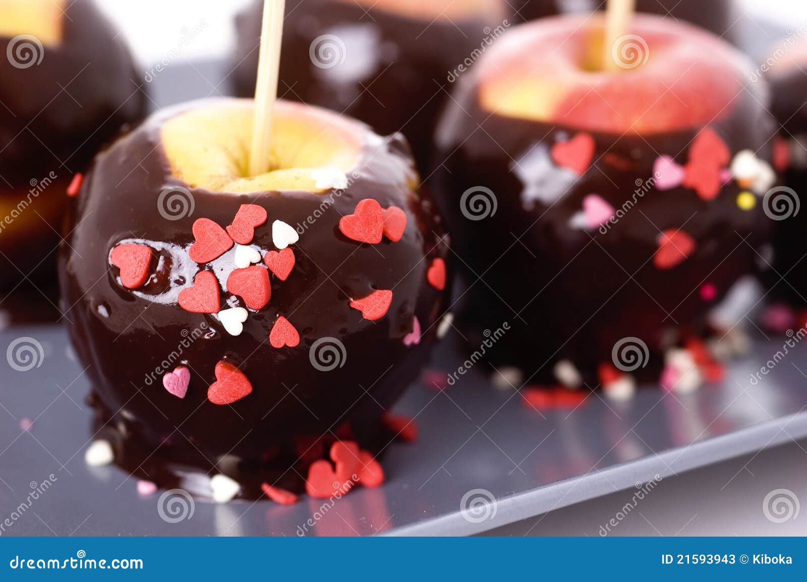 Apples in chocolate stock image. Image of sweet, snack - 21593943
