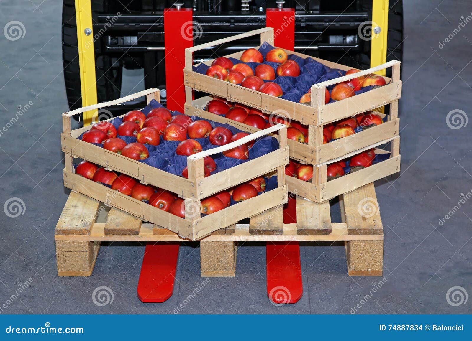 Apples in Crates stock photo. Image of fruits, stack - 74887834